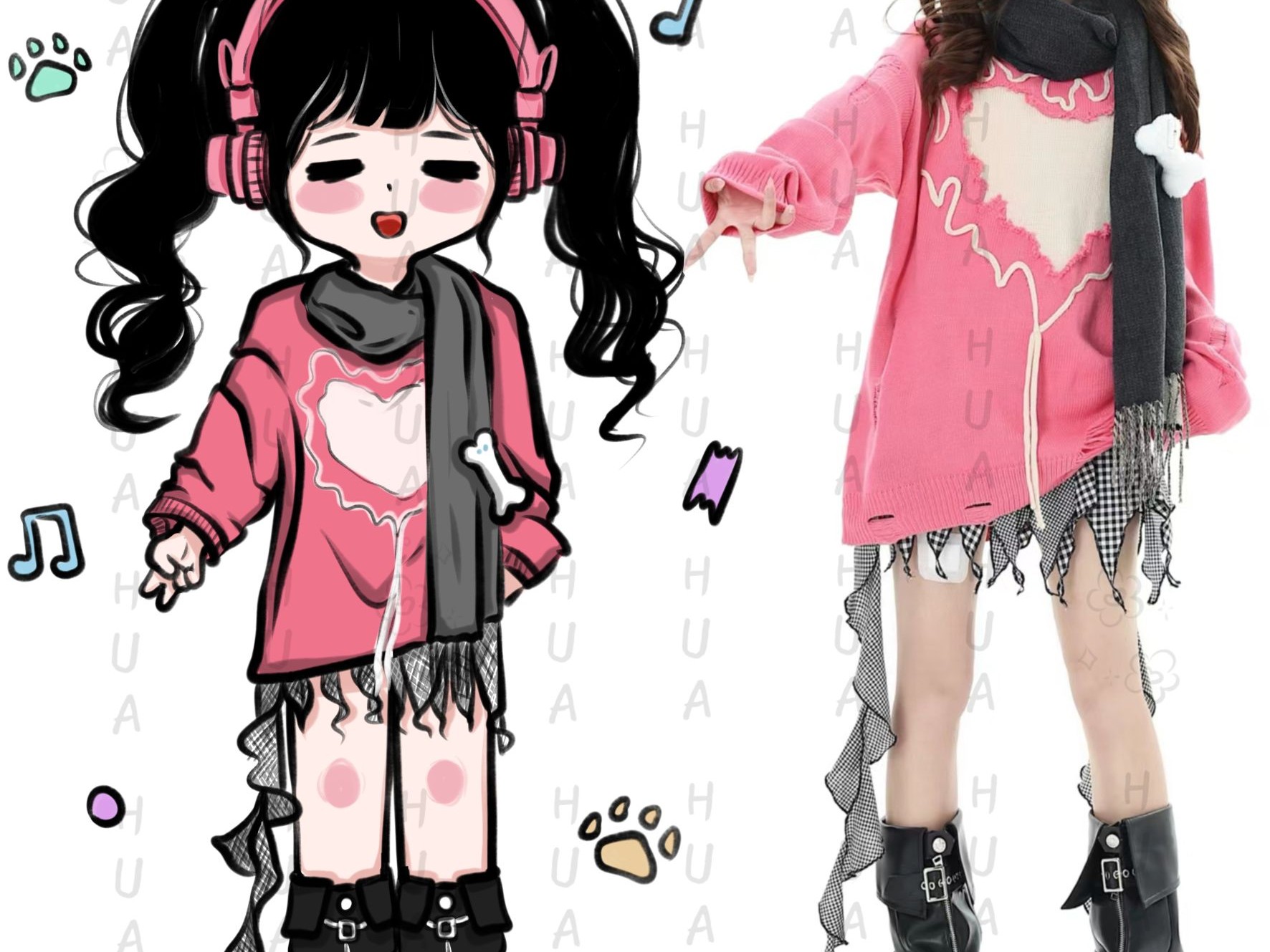 Q版手绘照片_阿花hua-站酷ZCOOL