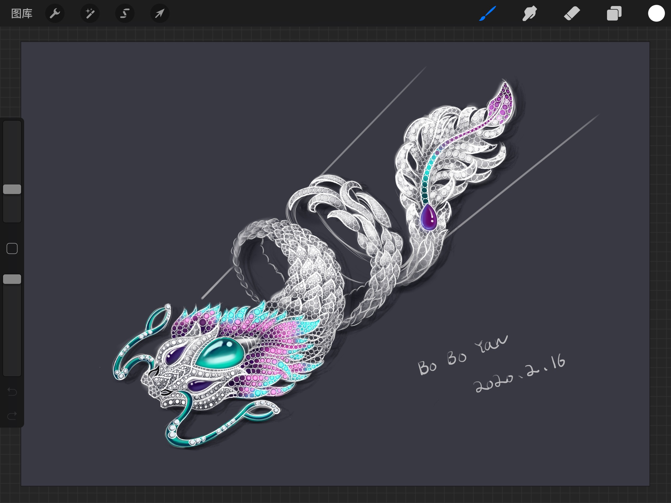 PS 手绘板 ipad绘画procreate高级珠宝设计手绘_BoBoYan雁-站酷ZCOOL