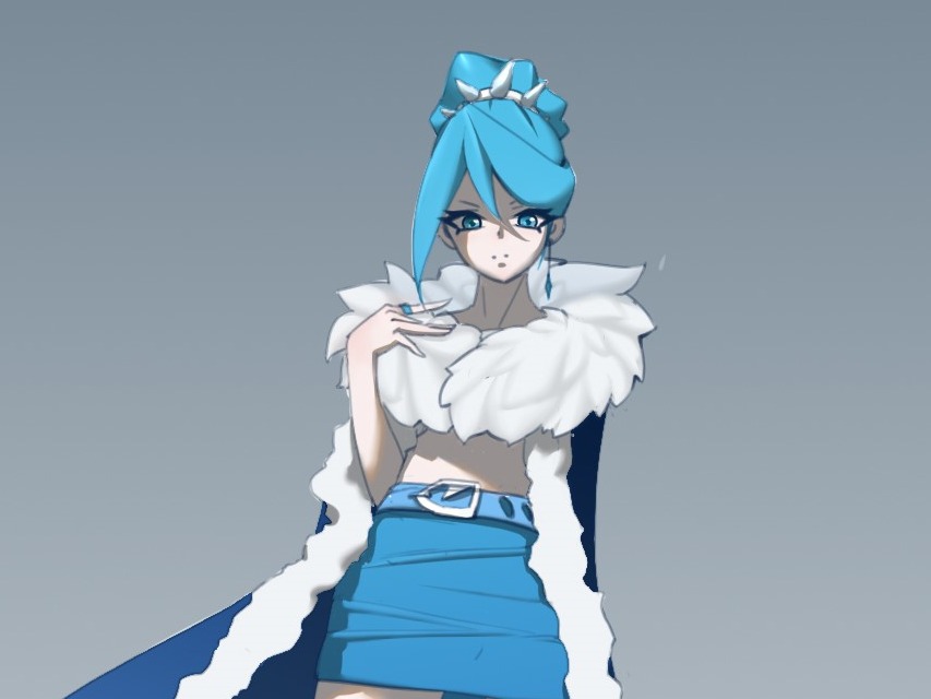 蓝衣少女_唐玉洁Jade-站酷ZCOOL