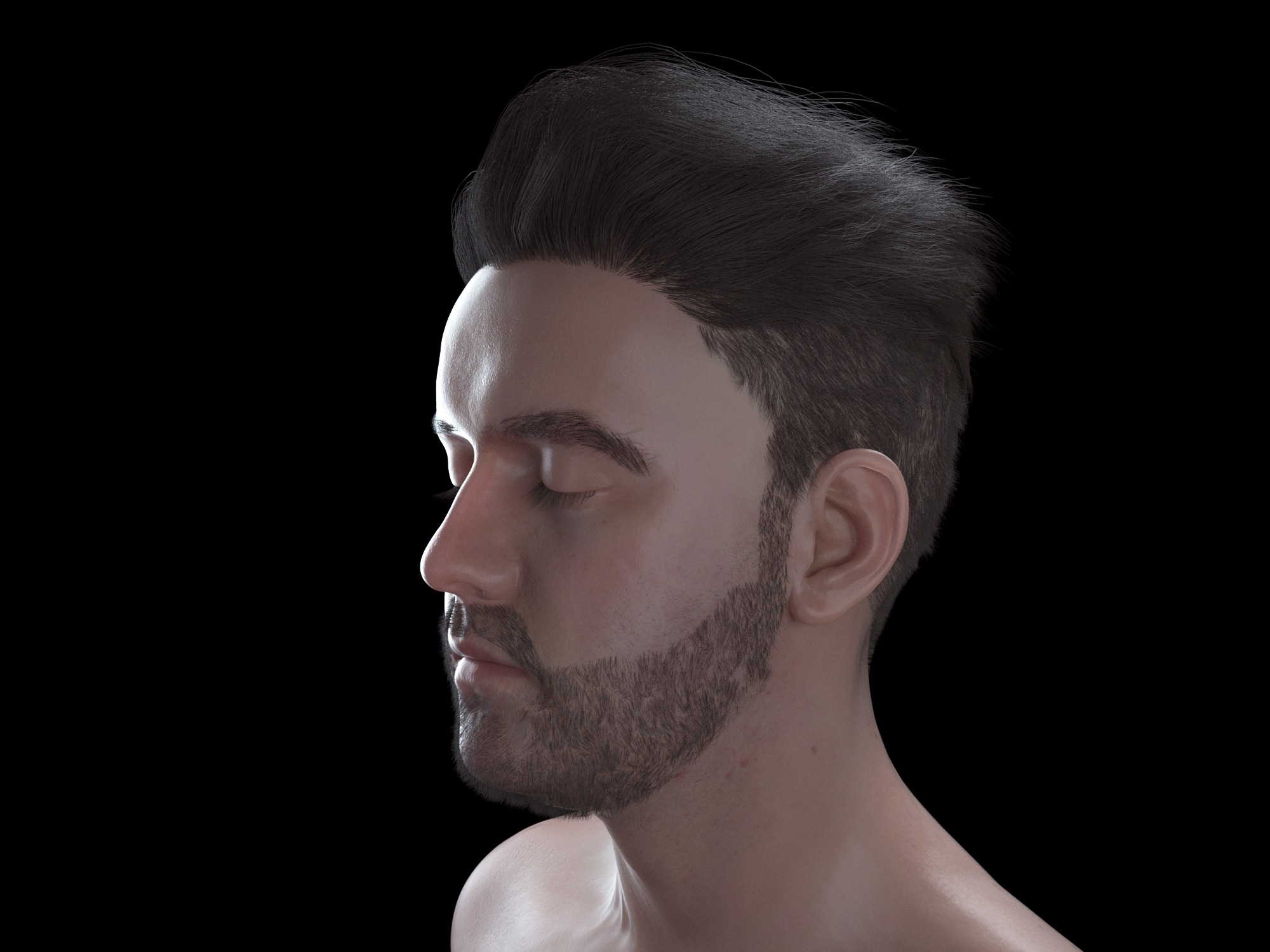 【c4d毛发】【c4d 皮肤3S材质】【oc渲染】练习作品_魏泽c-站酷ZCOOL