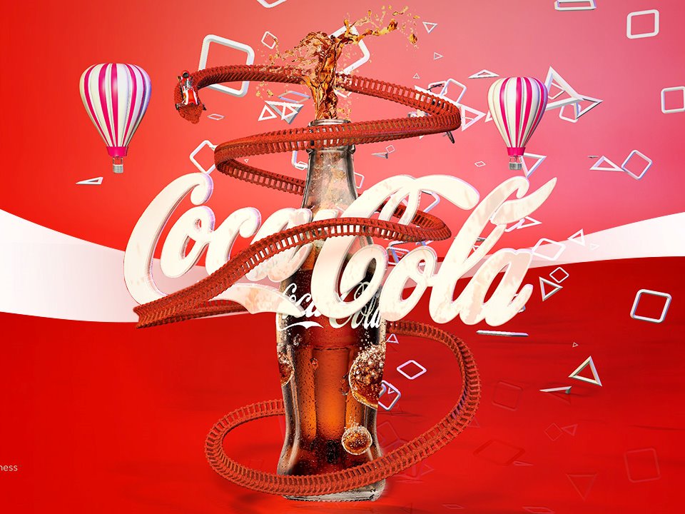 可口可乐可口可以创意广告海报图_qwqqeerrtt-站酷ZCOOL