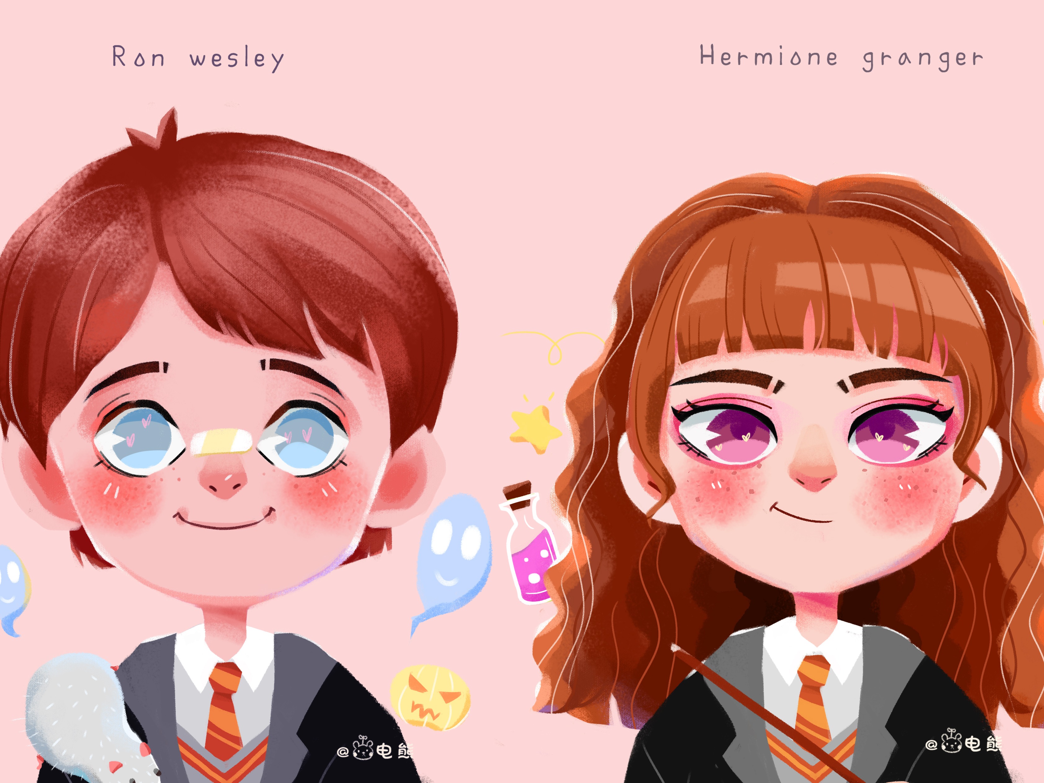 哈利波特之情头原创同人插画_一几波妞酱-站酷ZCOOL