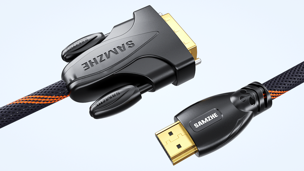 一款（双色网HDMI转DVI线）_豆浆蘸油条-站酷ZCOOL