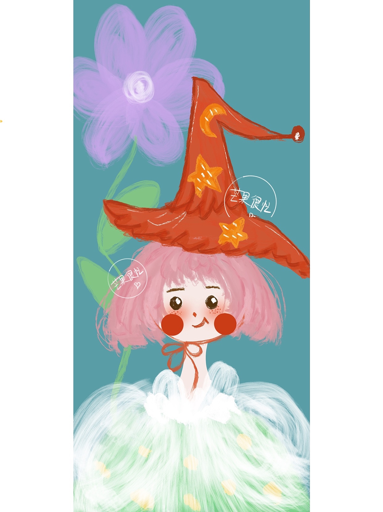 原创女孩插画壁纸_芒果很忙mm-站酷ZCOOL