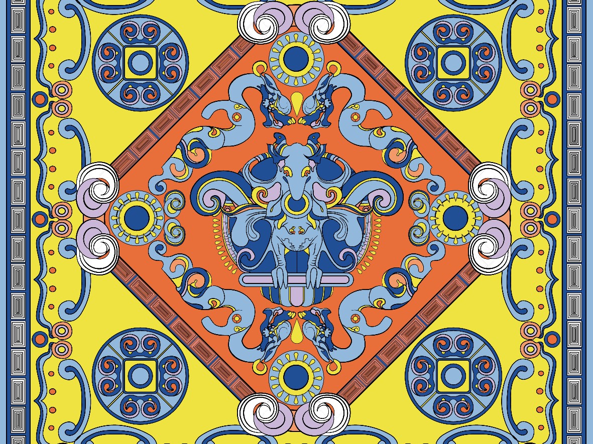 丝巾纹样设计_天天呀lll-站酷ZCOOL