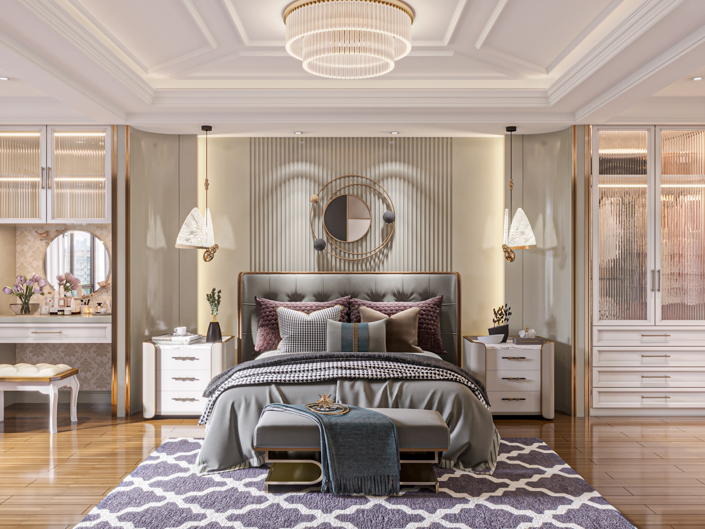 美式轻奢卧室_月下野猫-站酷ZCOOL