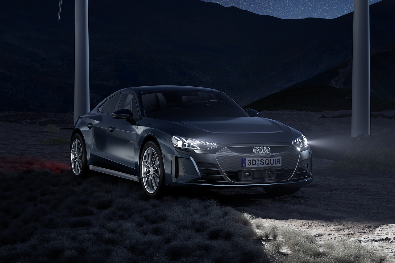 Audi E-tron GT实景渲染_FIREFLY_LU-站酷ZCOOL
