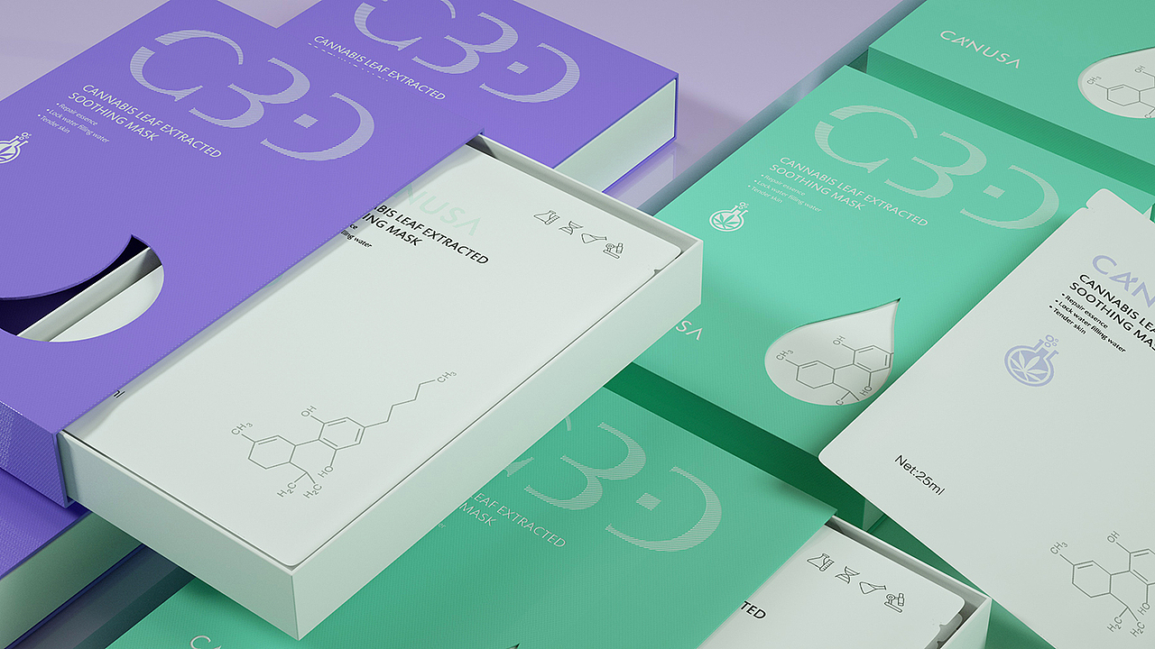 面膜+CBD大麻面膜套盒设计_聚划算包装设计-站酷ZCOOL