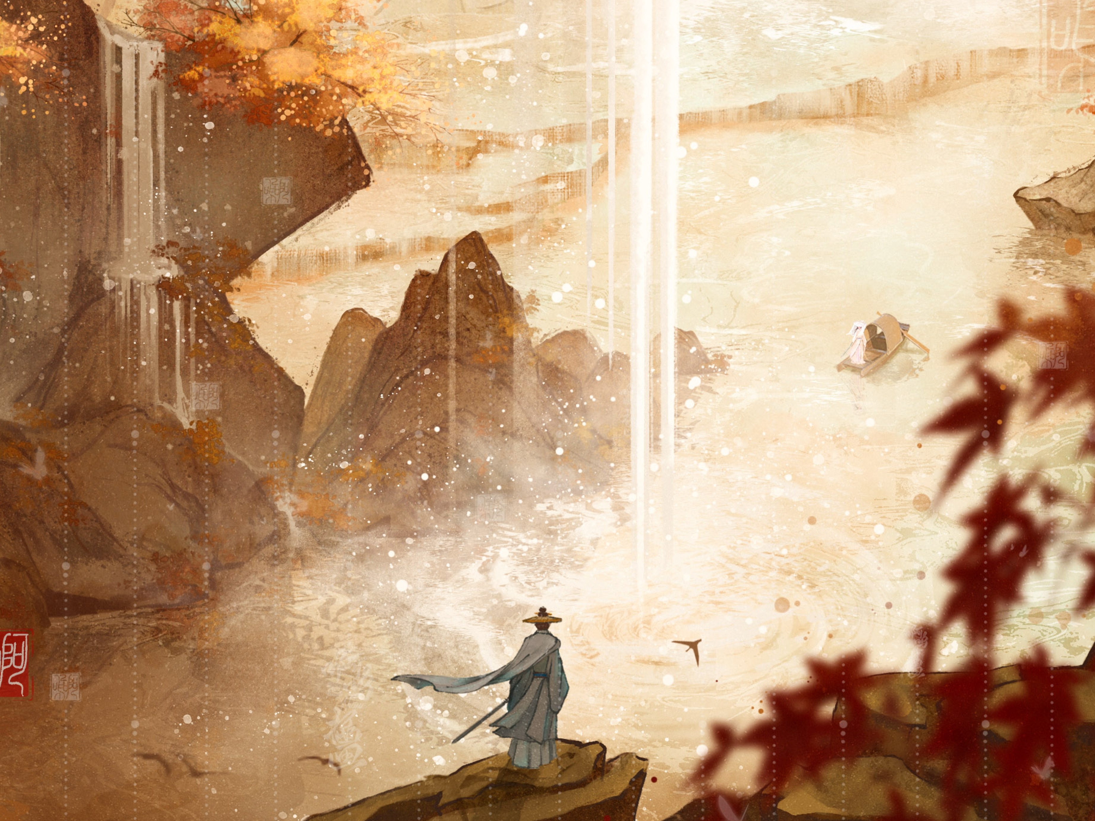 相逢不晚，为何匆匆，山山水水几万重。_啊呜wuu-站酷ZCOOL