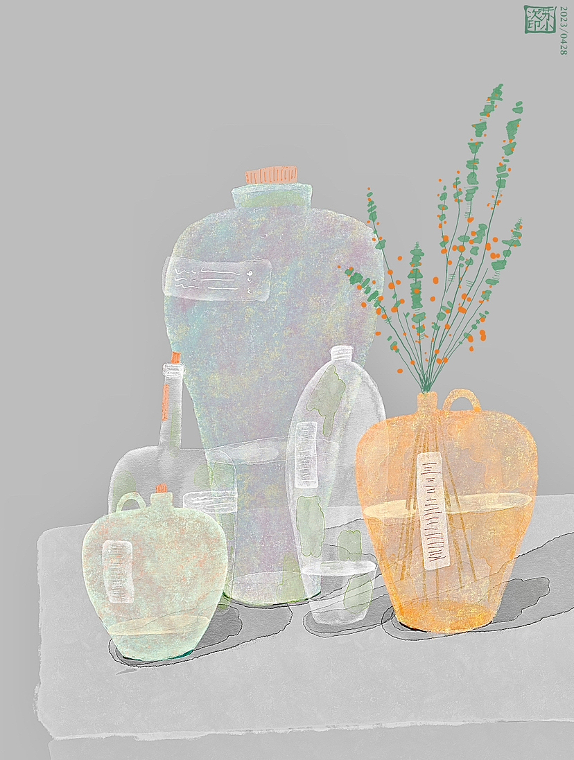 夏日清爽画风_小瓶子_Hedy苏小次-站酷ZCOOL