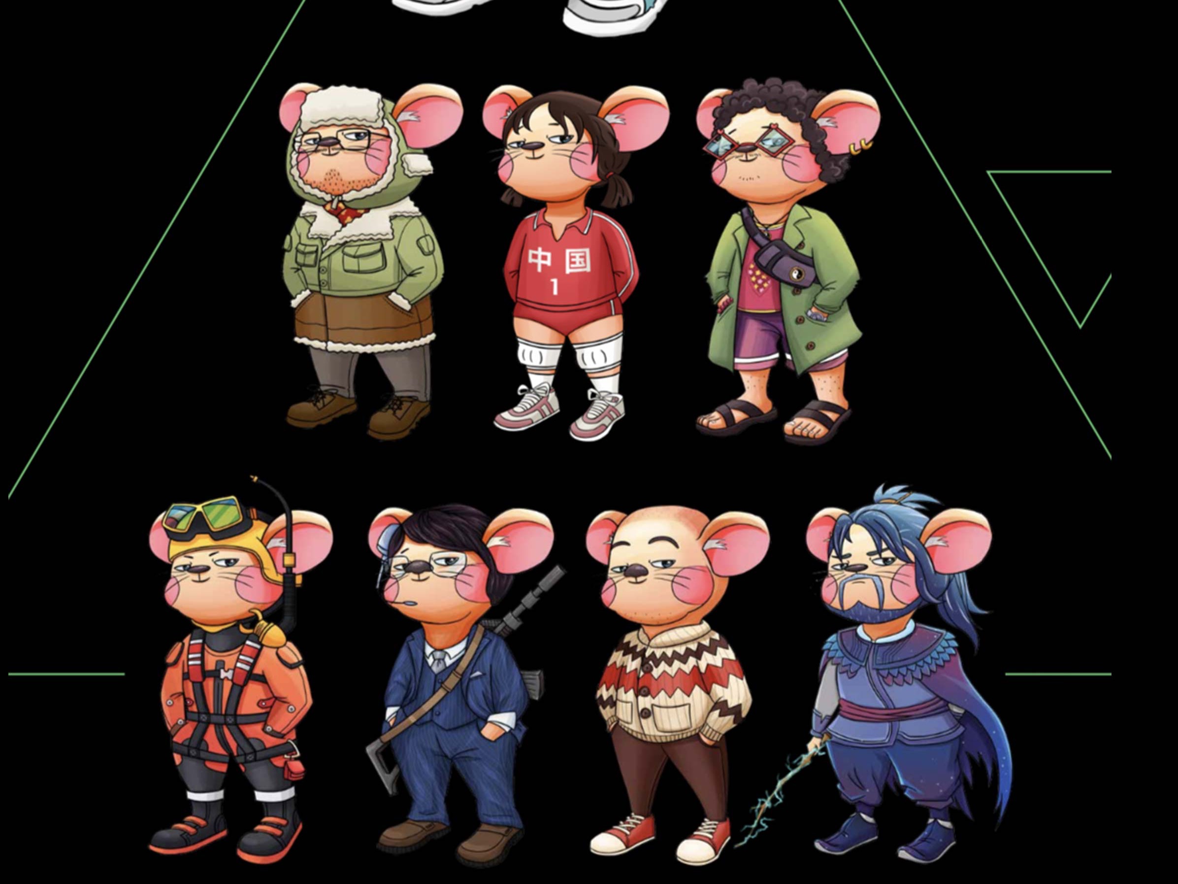 鼠年吉祥物家族插画_王大鱼DAYU-站酷ZCOOL