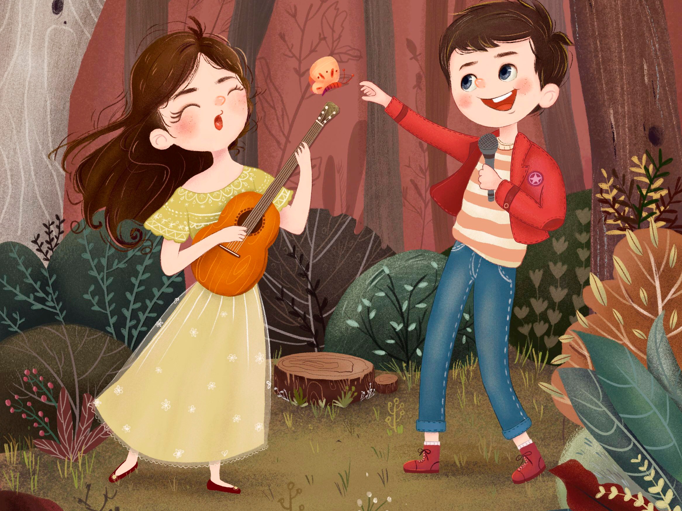 插画_阳光中的向日葵-站酷ZCOOL