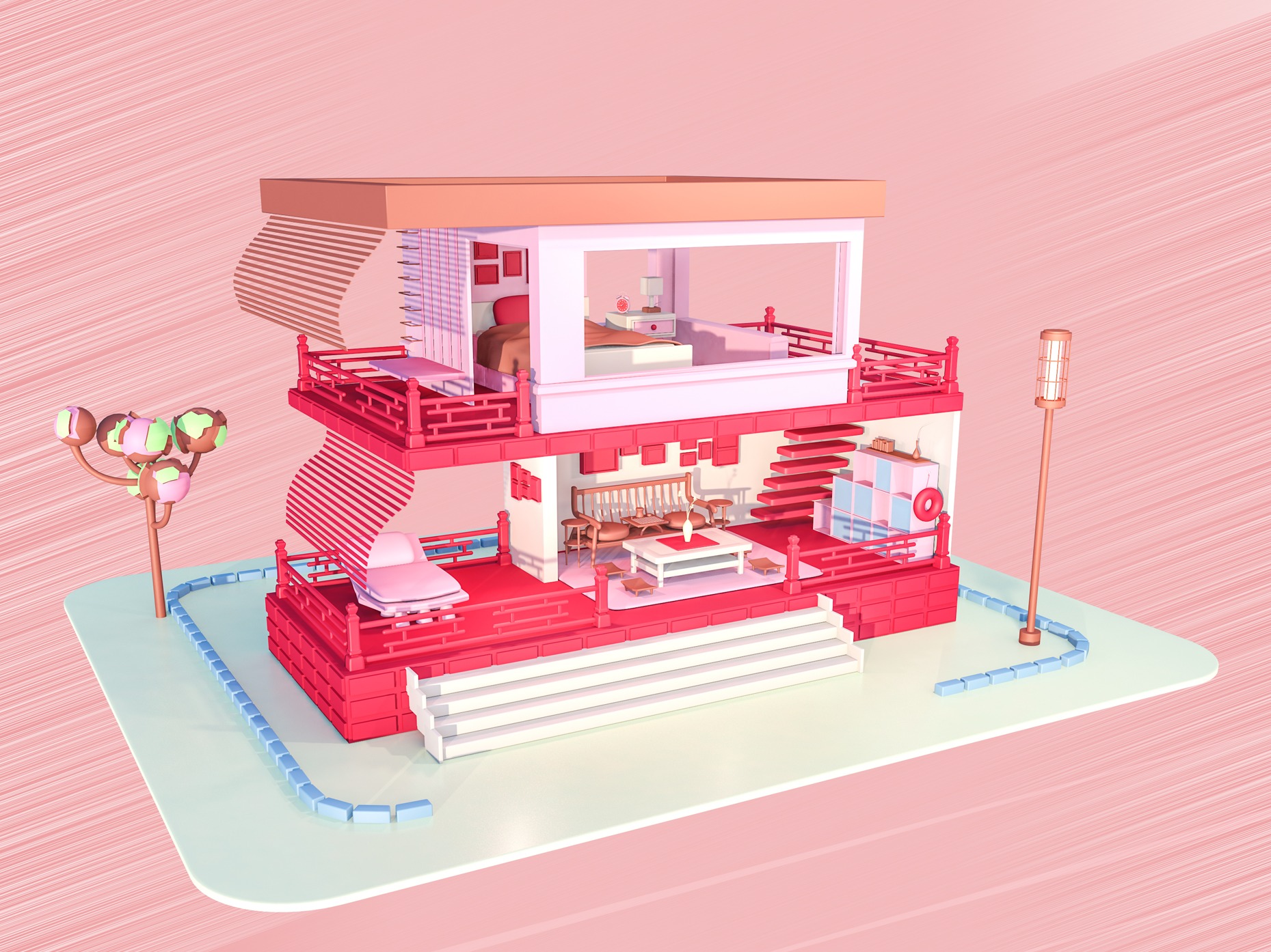 C4D场景_六尾_木子-站酷ZCOOL