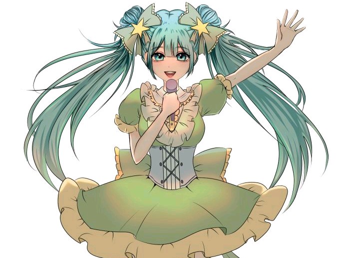 Miku立绘半成品_里川鹤-站酷ZCOOL