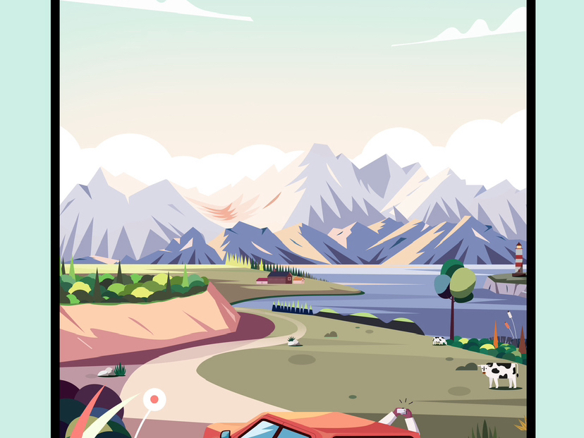 运营插画海报：旅游旅行风景_chevenlll-站酷ZCOOL