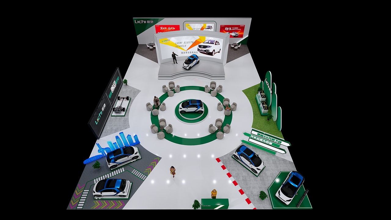 新能源电车展台_SR211125-站酷ZCOOL