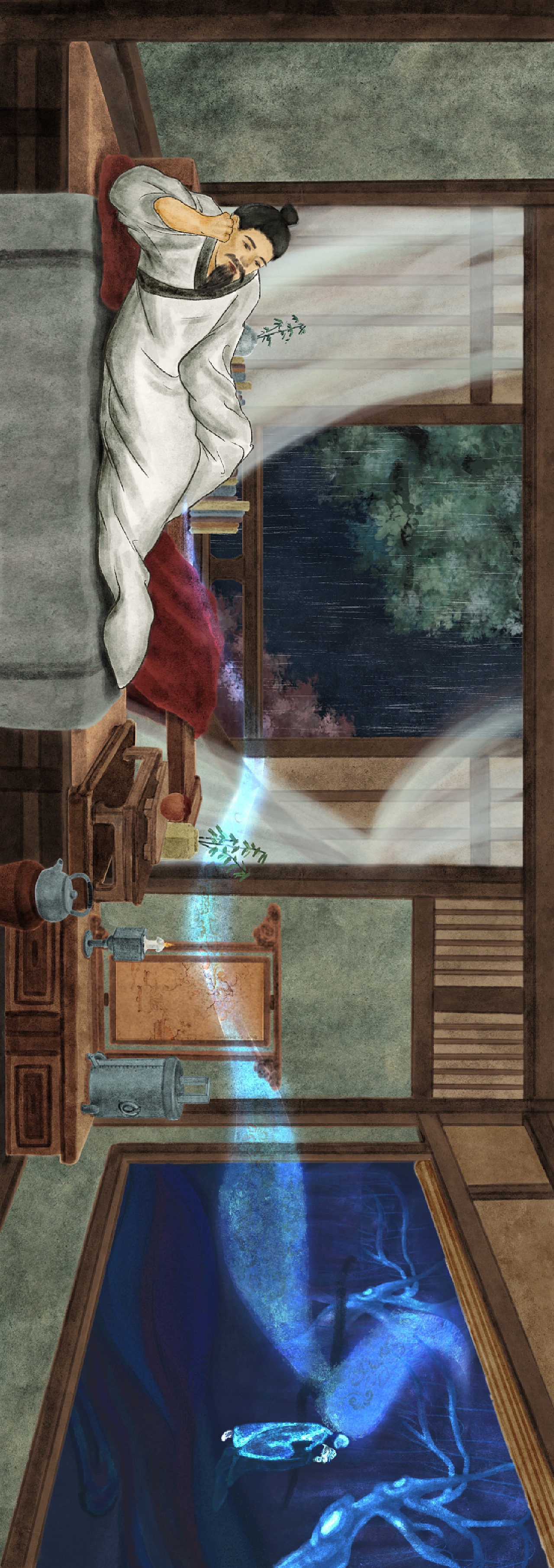 李煜梦词插画之《乌夜啼·昨夜风兼雨》 Zoe Ss 站酷zcool