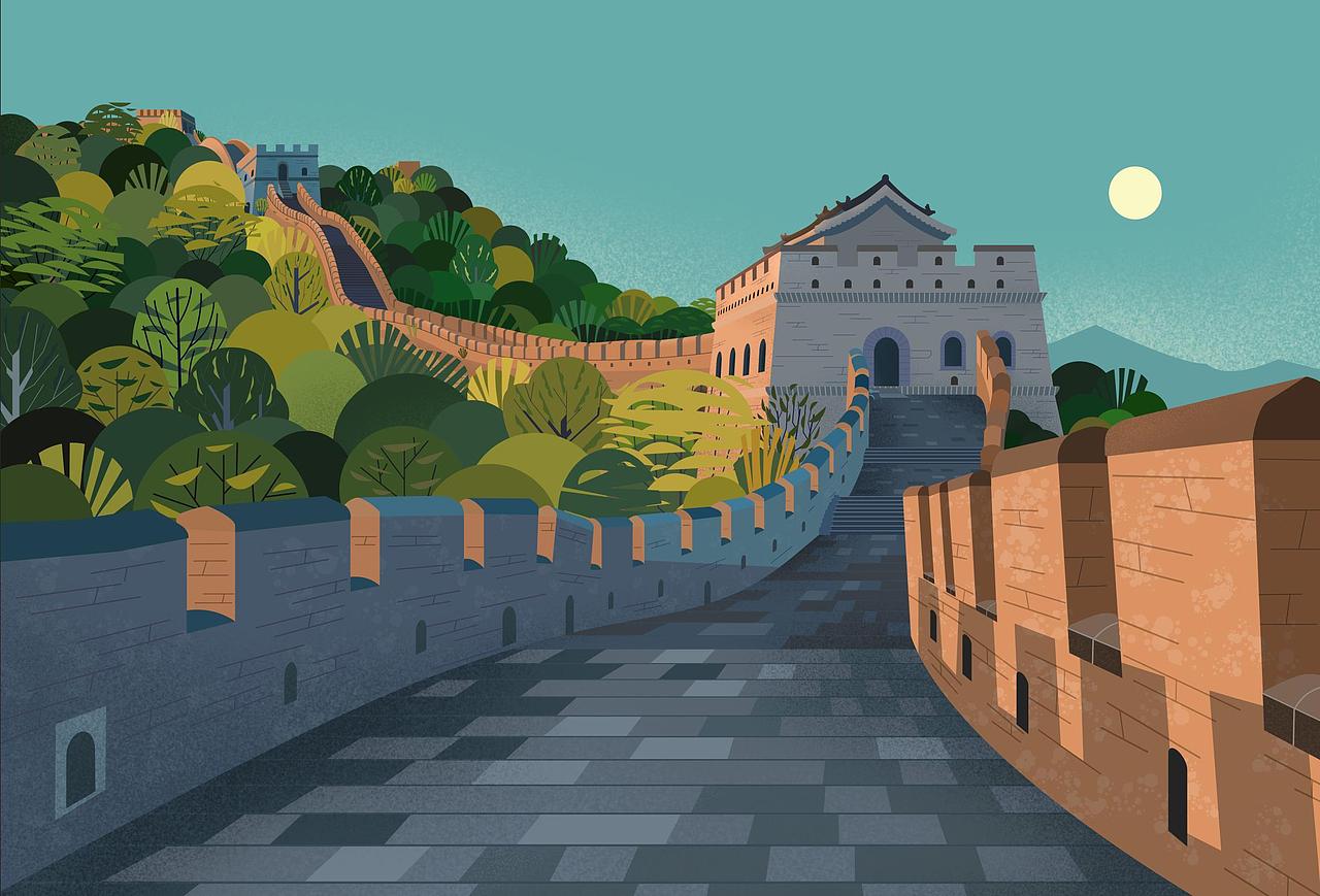 夜晚的长城_我是DYY-站酷ZCOOL