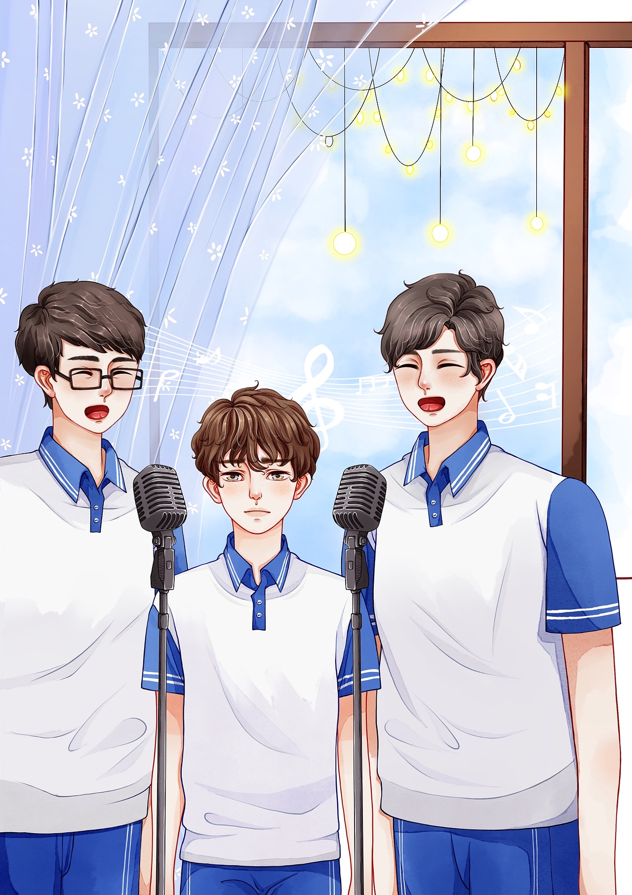 中学刊物内插（少女水彩插画）_HEZi何子-站酷ZCOOL