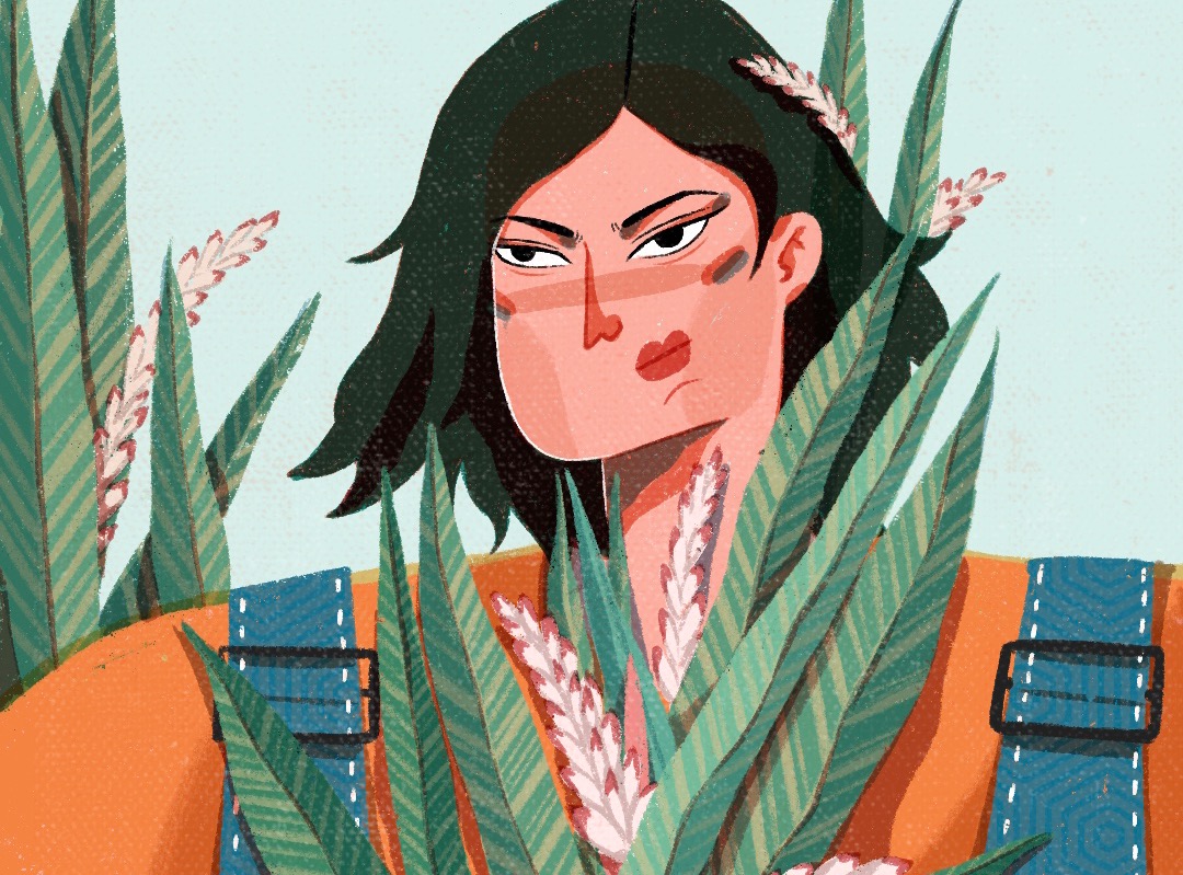 原创插画｜拥抱一切系列｜艳山姜（豆蔻）_业余的Sylvia-站酷ZCOOL