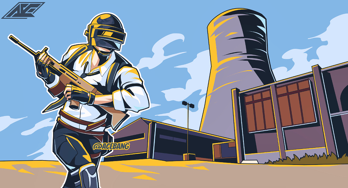 PUBG游戏腾讯和平精英吃鸡插画 美术宣传海报壁纸_AceBang-站酷ZCOOL