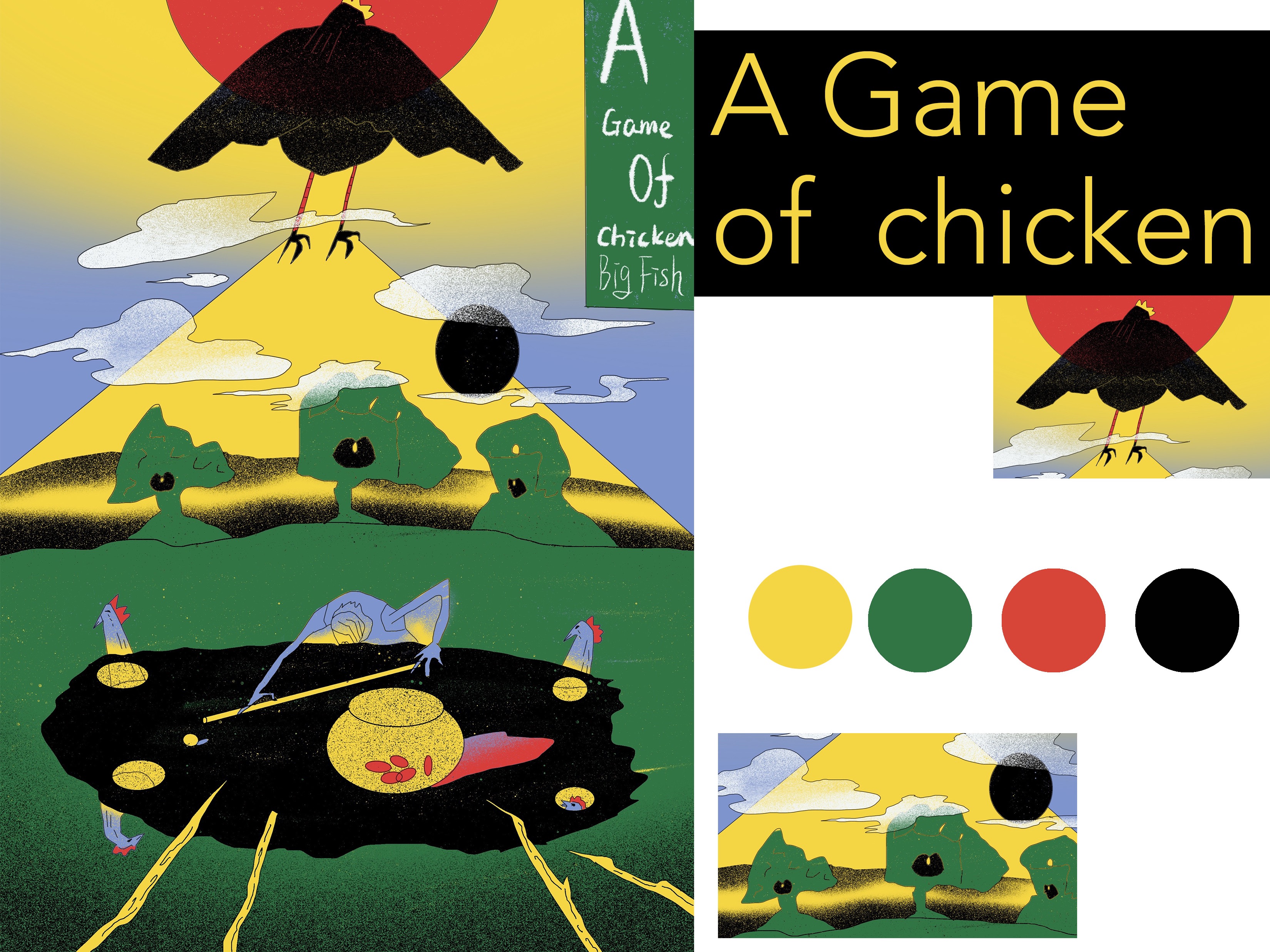 A game of chicken 故事性插画创作_Moonfish鱼-站酷ZCOOL