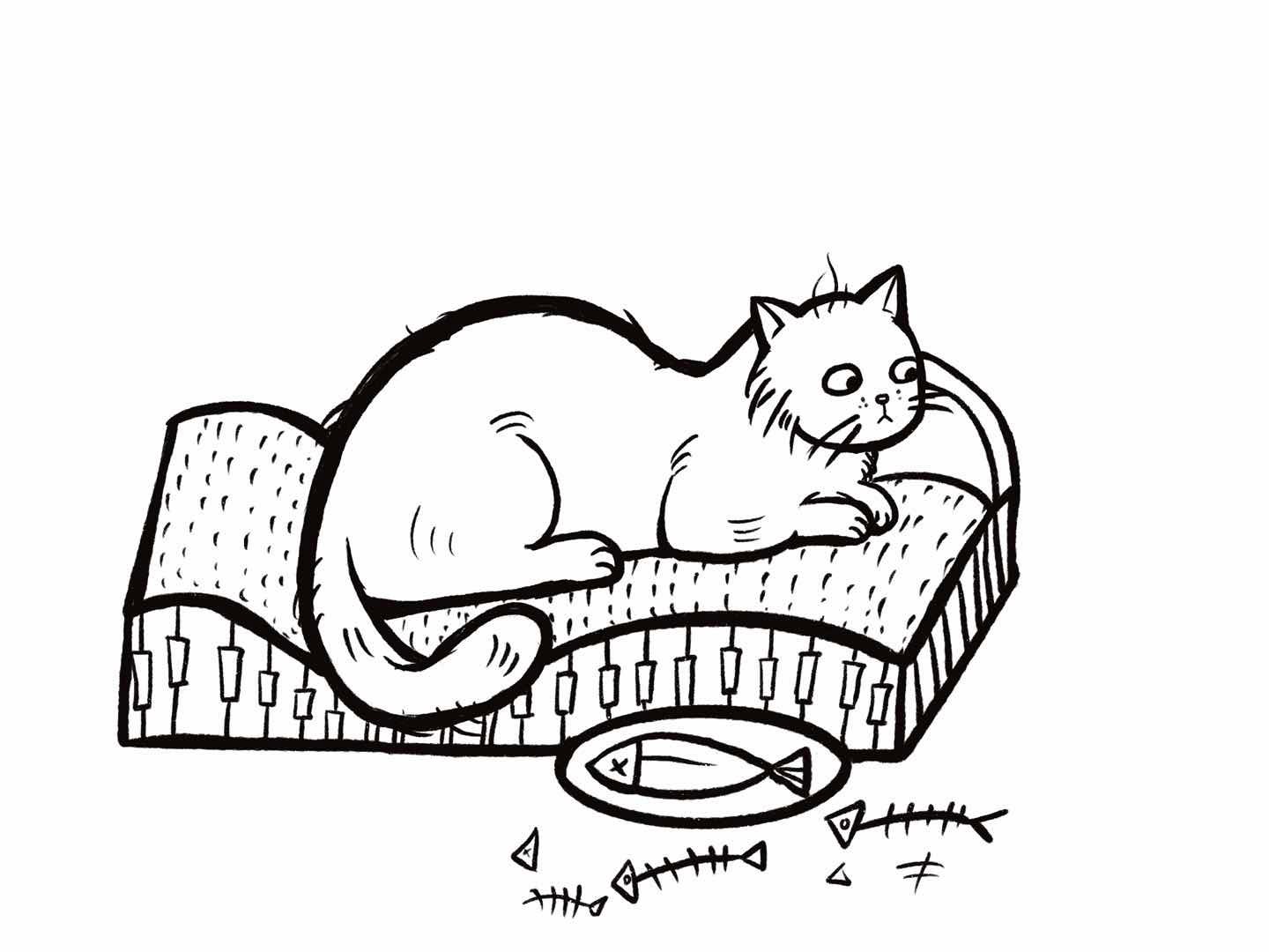 猫吃饱了歇会_Zora_Hao-站酷ZCOOL