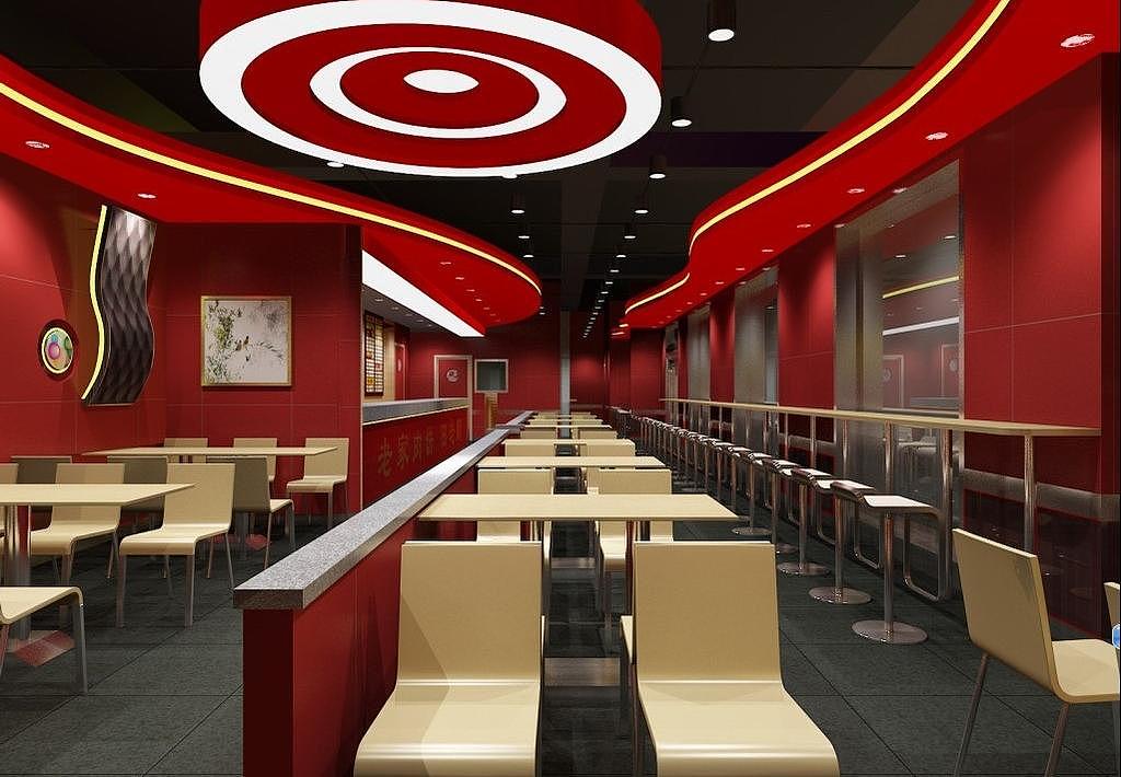 快餐店店面设计效果图|空间|室内设计|巢派展厅设计 - 原创作品 - 站酷 (ZCOOL)