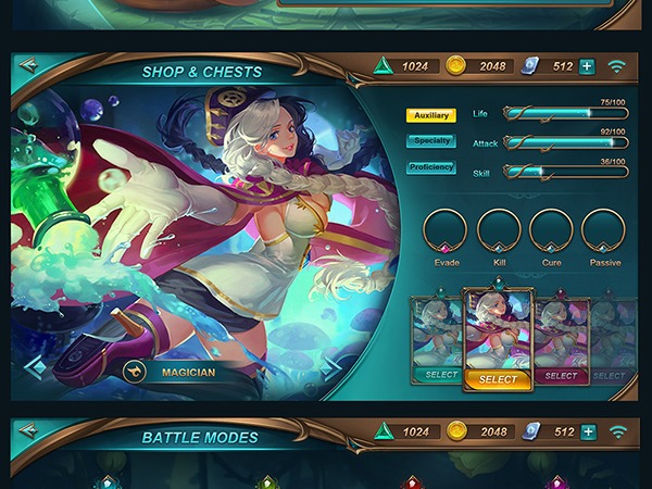 GUI小练习_MOBA全套界面设计_PockyMini-站酷ZCOOL