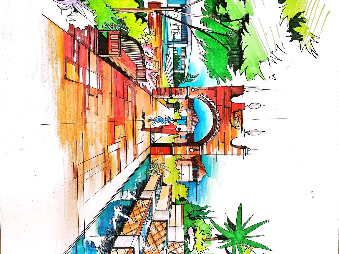 马克笔风景_fanko大猫-站酷ZCOOL