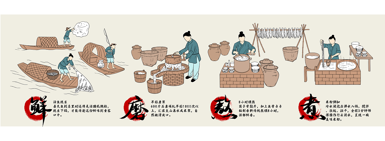 岳阳楼米粉品牌品宣插画_Iris_嘉-站酷ZCOOL