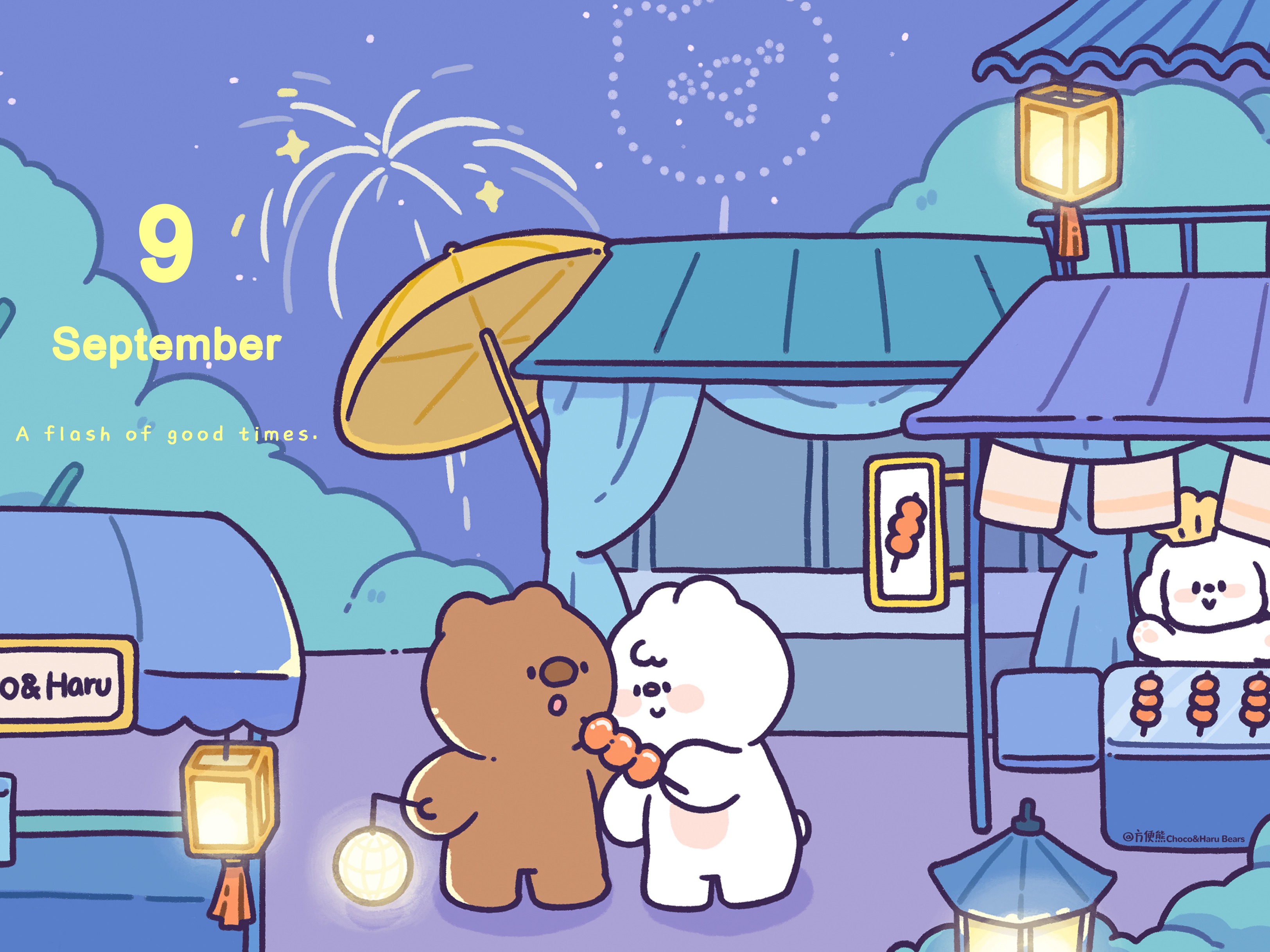 A flash of good times.美好一瞬_方便熊与哈露熊-站酷ZCOOL