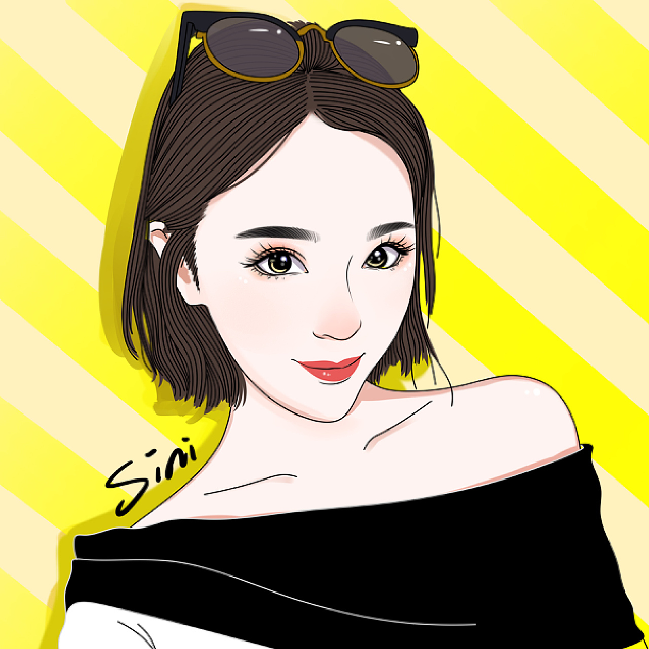 帅哥美女插画头像订制小清新动漫人物彩色写实风格小橙子 站酷zcool