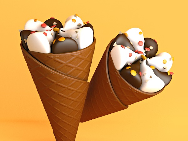 C4D练习——冰淇淋_咕咚723-站酷ZCOOL