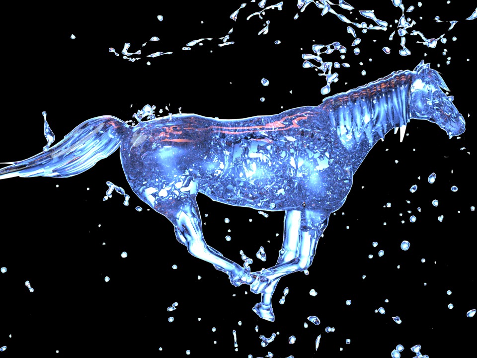 C4D粒子流体马动画_地狱傀儡师007-站酷ZCOOL