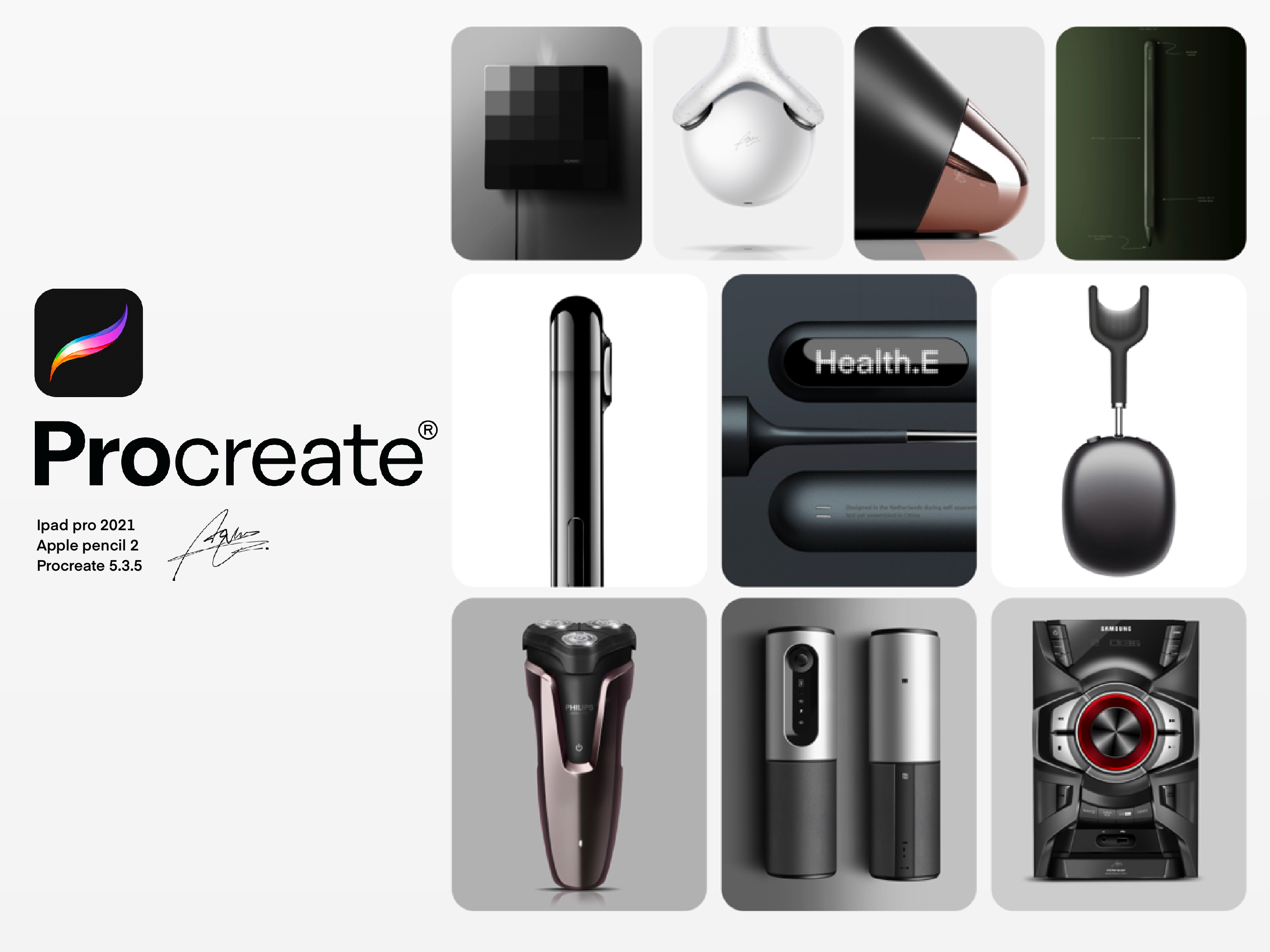 Procreate画产品真的不难🫡_Aqunzz-站酷ZCOOL