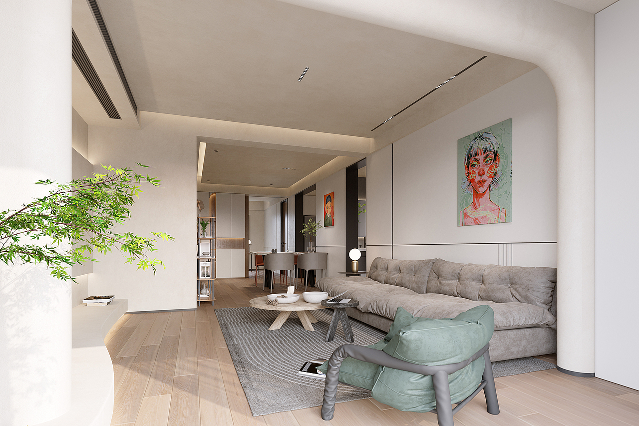 奶油色系 - 客厅_Wboo丶-站酷ZCOOL