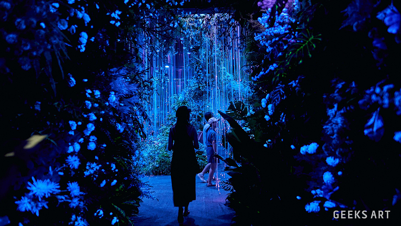 新媒体互动灯光装置：「夜光丛林 Original Neuron」_千核-站酷ZCOOL