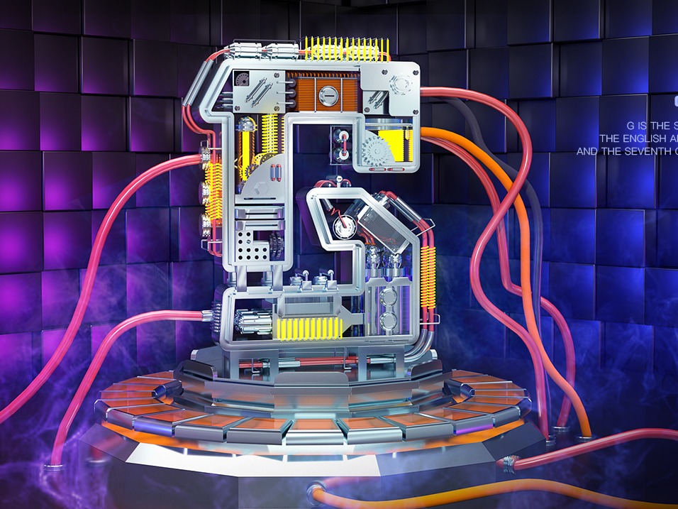 C4D -金属字母 G _lynn_liu_is_me-站酷ZCOOL