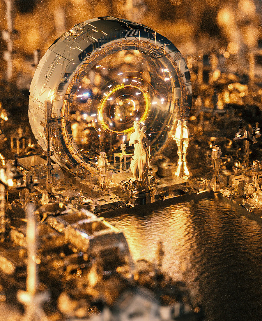 【C4D+octane】day 12 Golden City 渲染打卡_你管我是谁呢-站酷ZCOOL