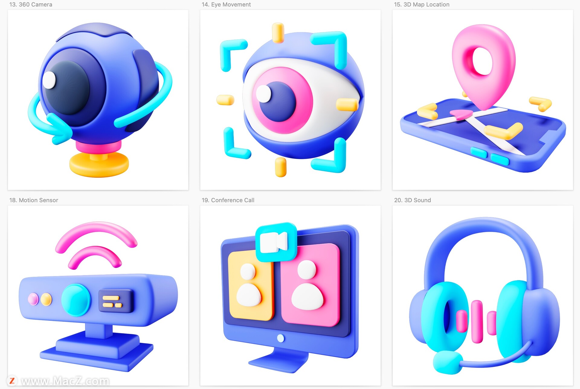 20款AR增强现实VR虚拟现实3D图标合集_柠檬吥萌-站酷ZCOOL