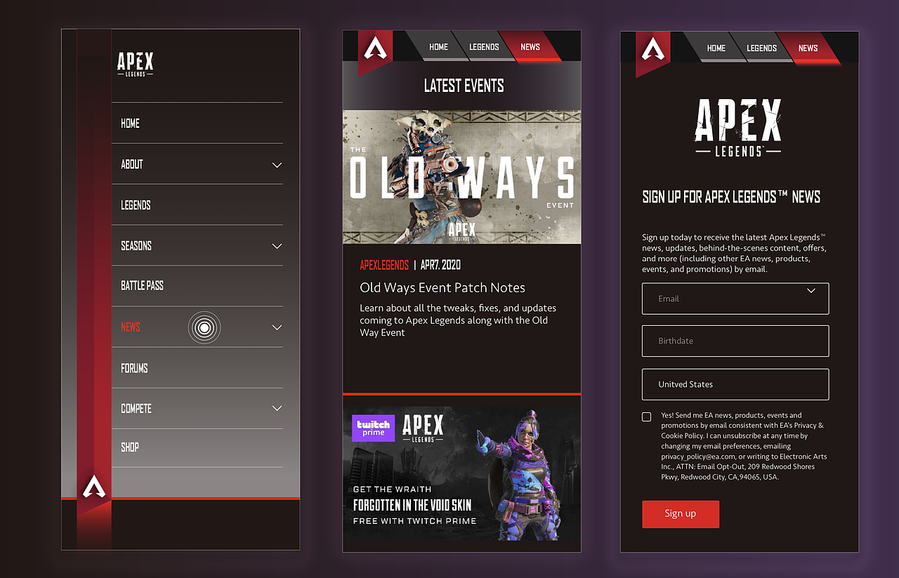 Apex legends | 概念网页设计 | 学生作品|网页|游戏/娱乐|ketodesign_原创作品-站酷ZCOOL