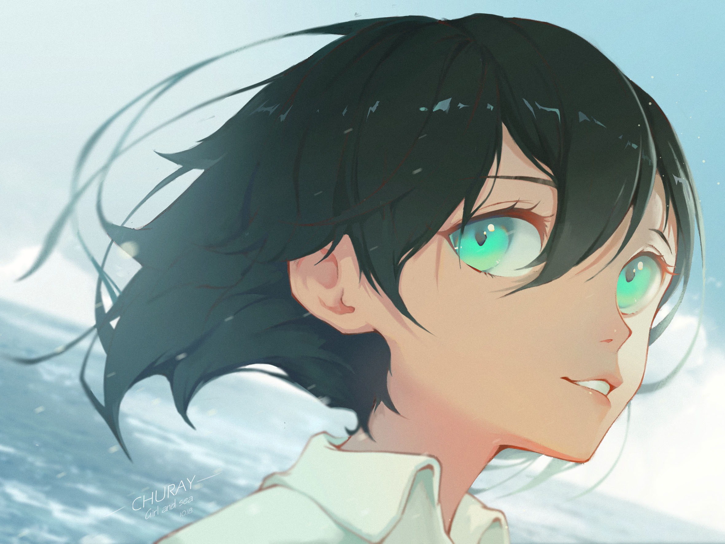 Girl and sea_Churay-站酷ZCOOL