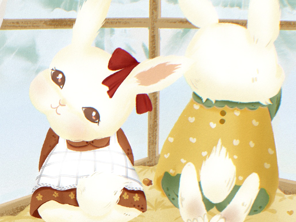 插画名称：兔妈烤派_叮咚Ling-站酷ZCOOL