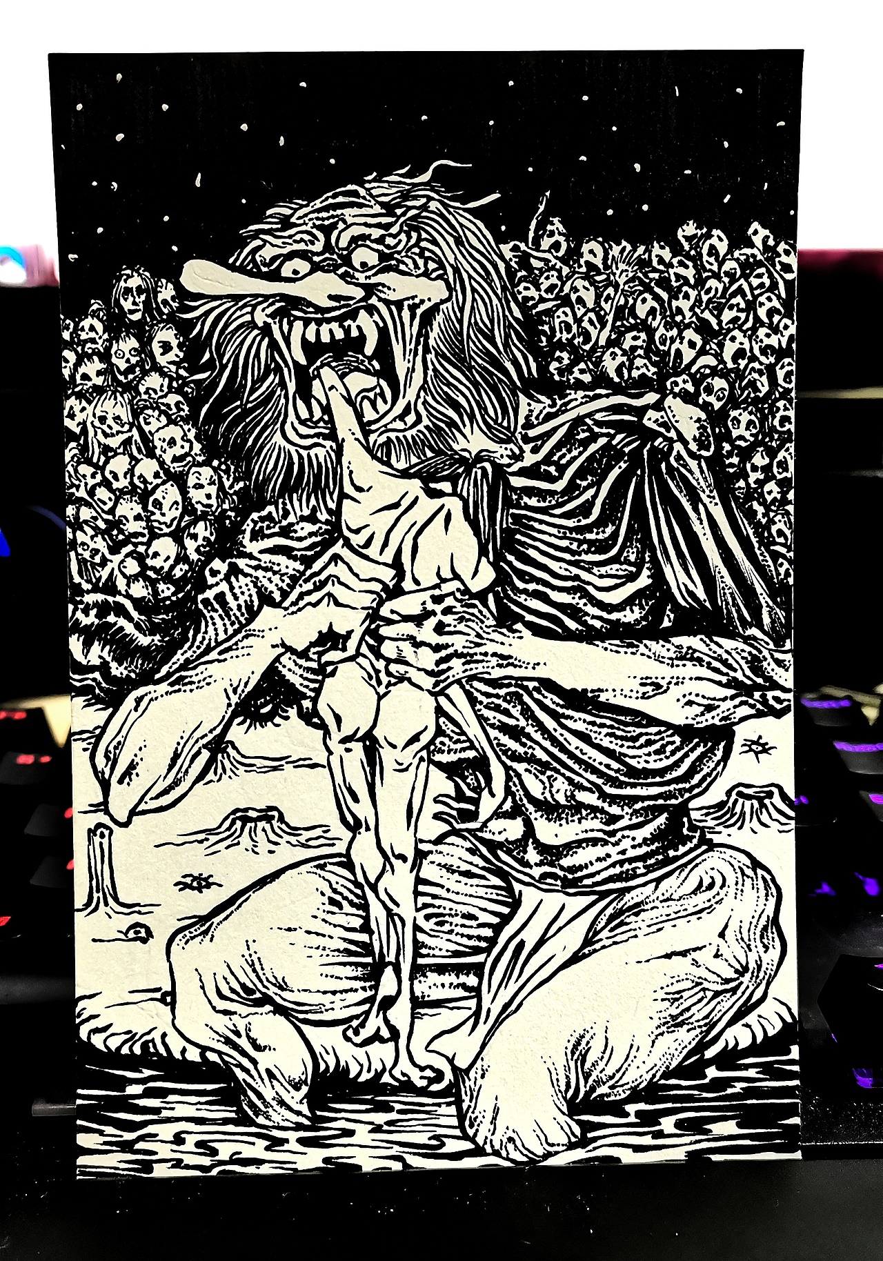 天狗吞噬罪人绘_胖达KUMA-站酷ZCOOL