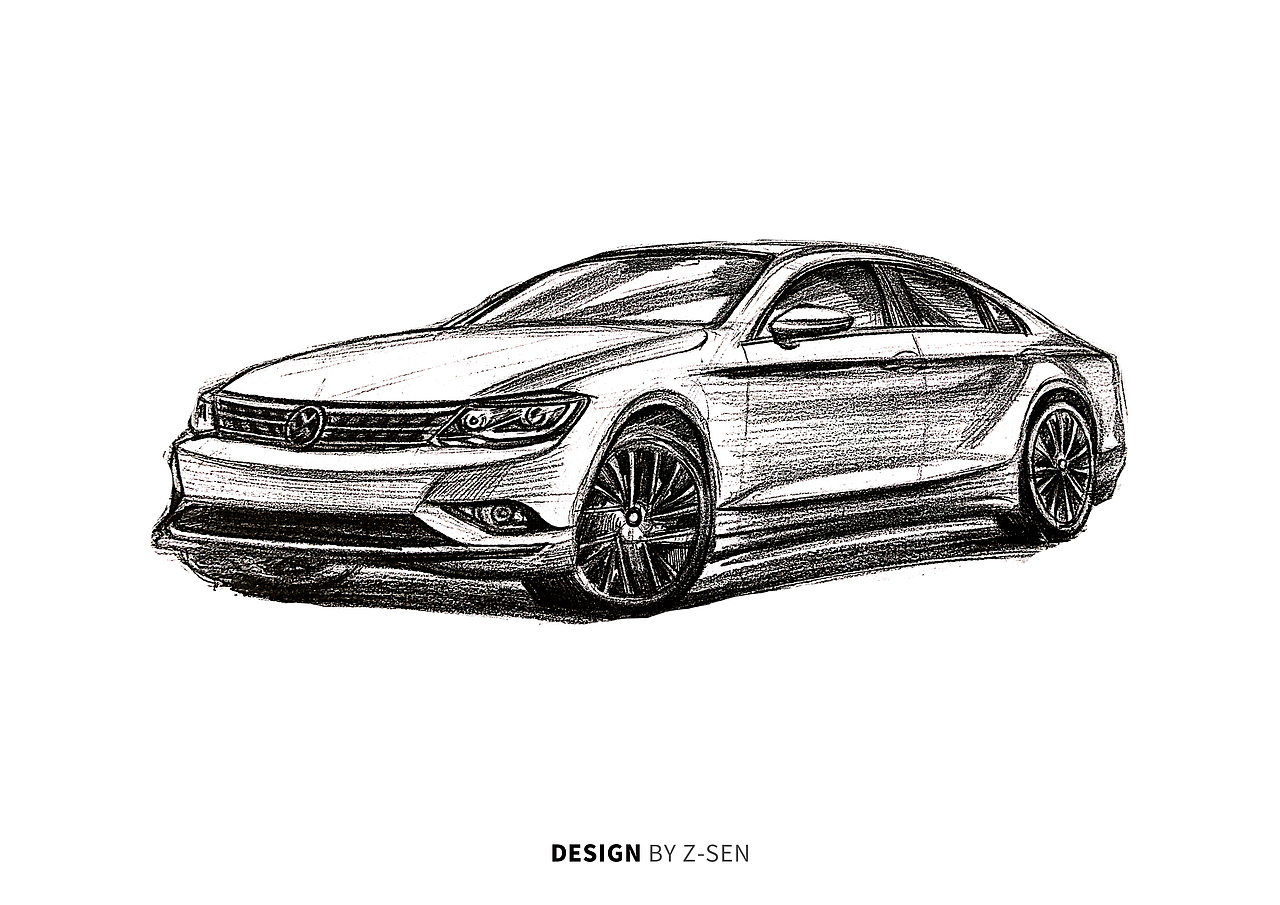 汽车-手绘效果图_Zsen_zZ-站酷ZCOOL