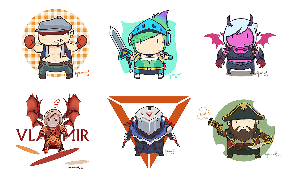 Q版英雄联盟角色（部分）_冰山美人sparrow-站酷ZCOOL