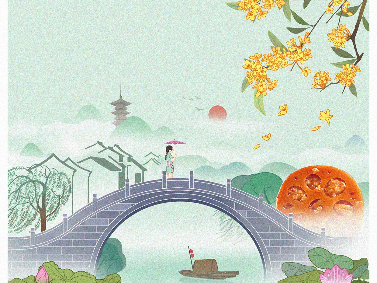 灌装藕包装插画_墨一一mo11-站酷ZCOOL