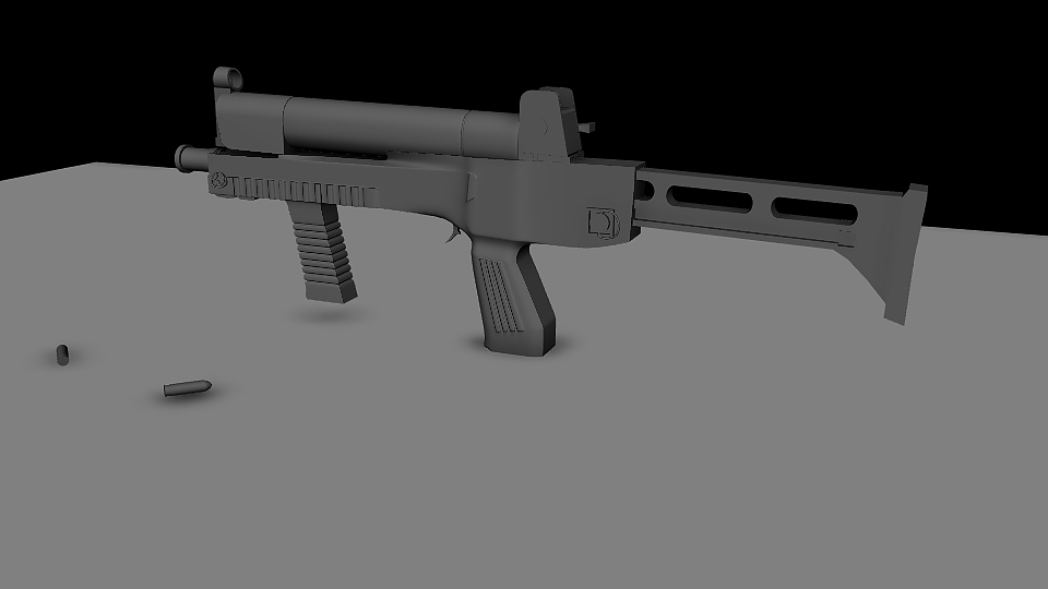 国产新型9毫米LS06滚筒式冲锋枪建模_大大大月影L-站酷ZCOOL