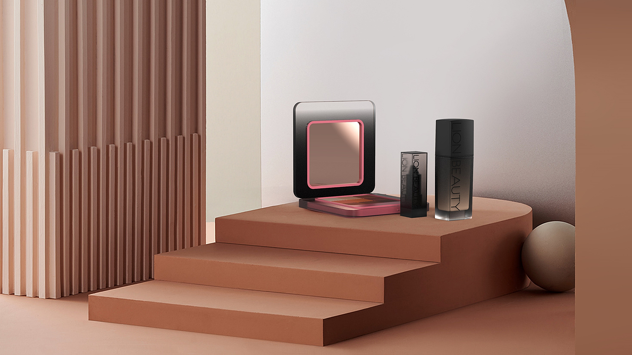 LION BEAUTY 彩妆品牌产品设计包装设计产品效果图渲染_LKKdesignHZ-站酷ZCOOL